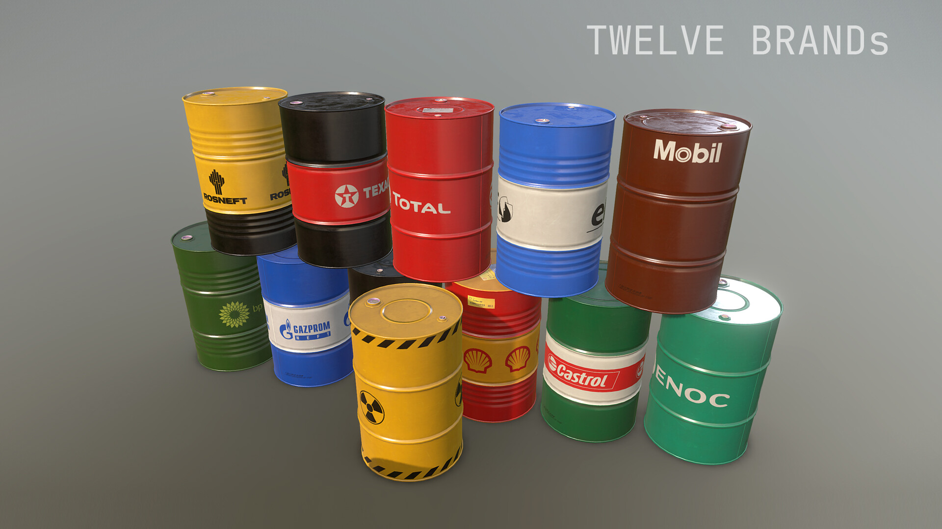 ArtStation - Cargo Iron Barrels 200L Brands
