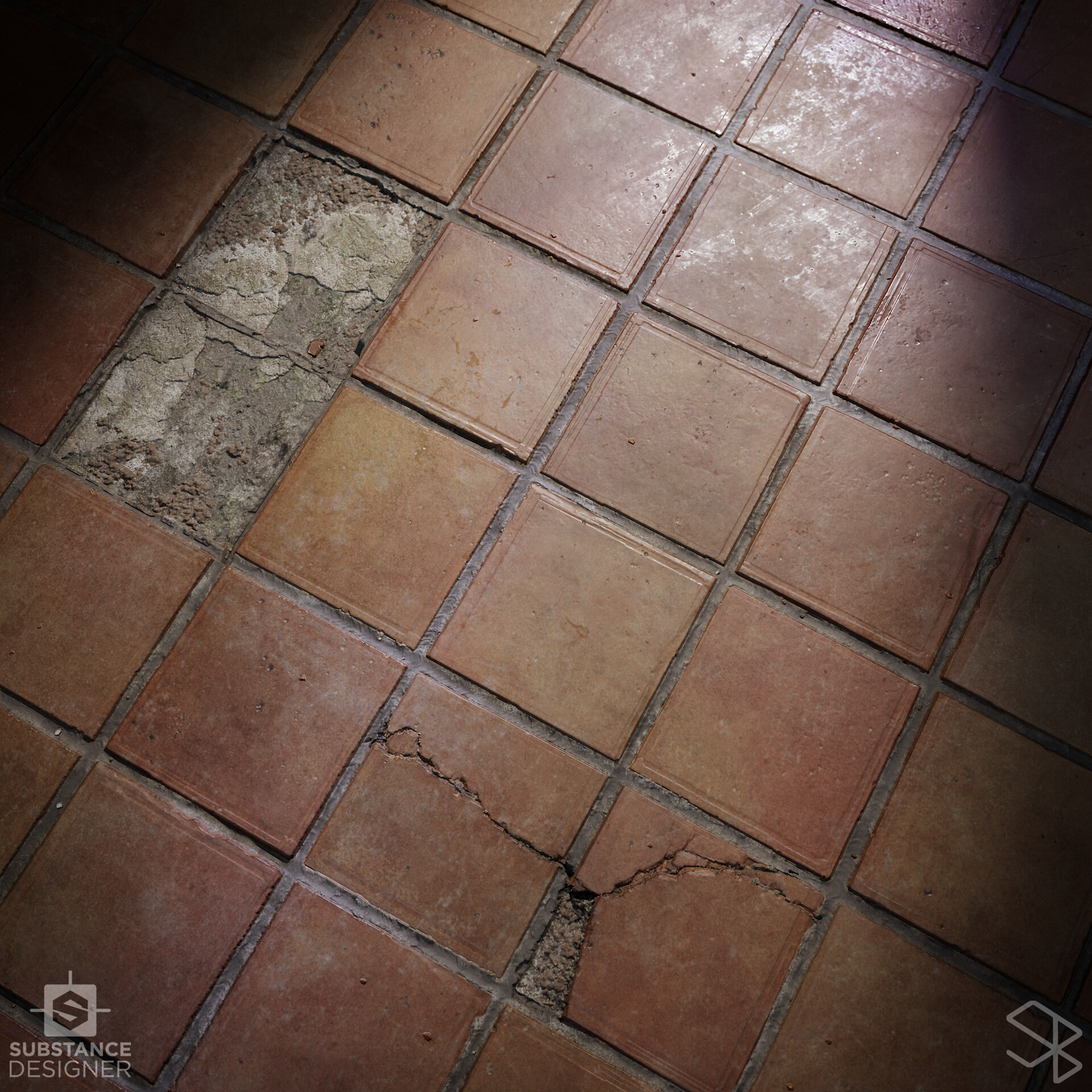 ArtStation - Terracotta Tiles - Substance Designer