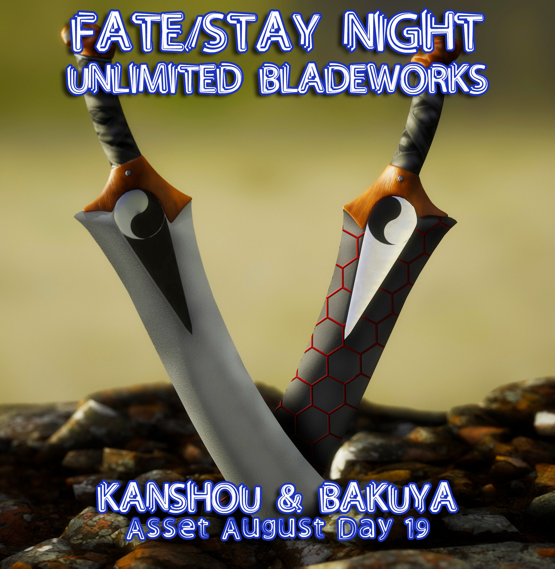 ArtStation - Kanshou & Bakuya - Asset August, Day 19