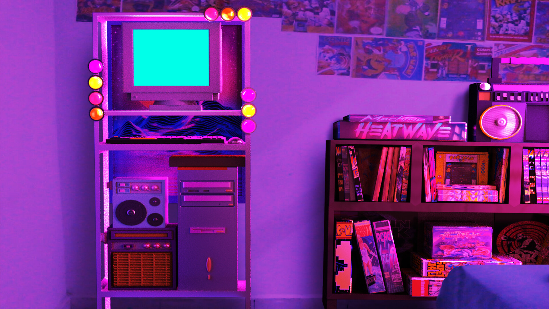 ArtStation - 3D retro lighting set design