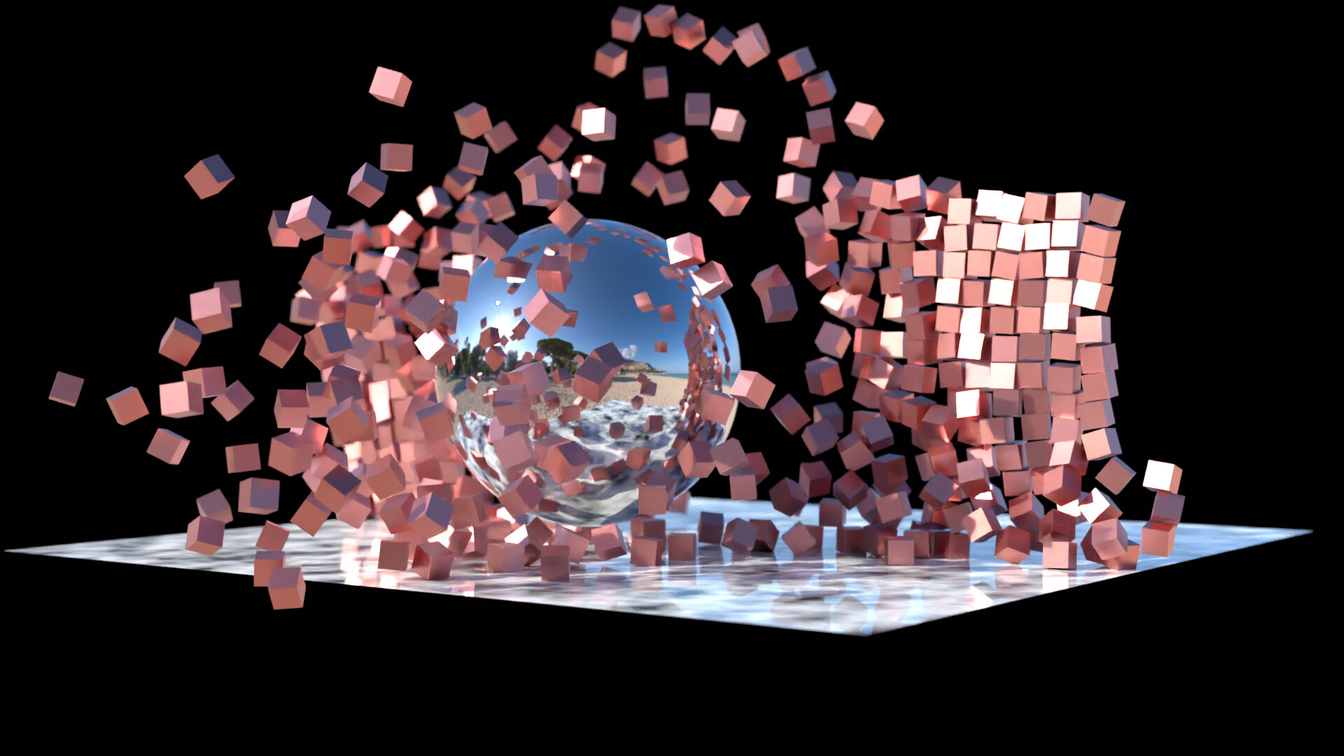 ArtStation - The Pink wall Rigid body simulation (cycles)-video-