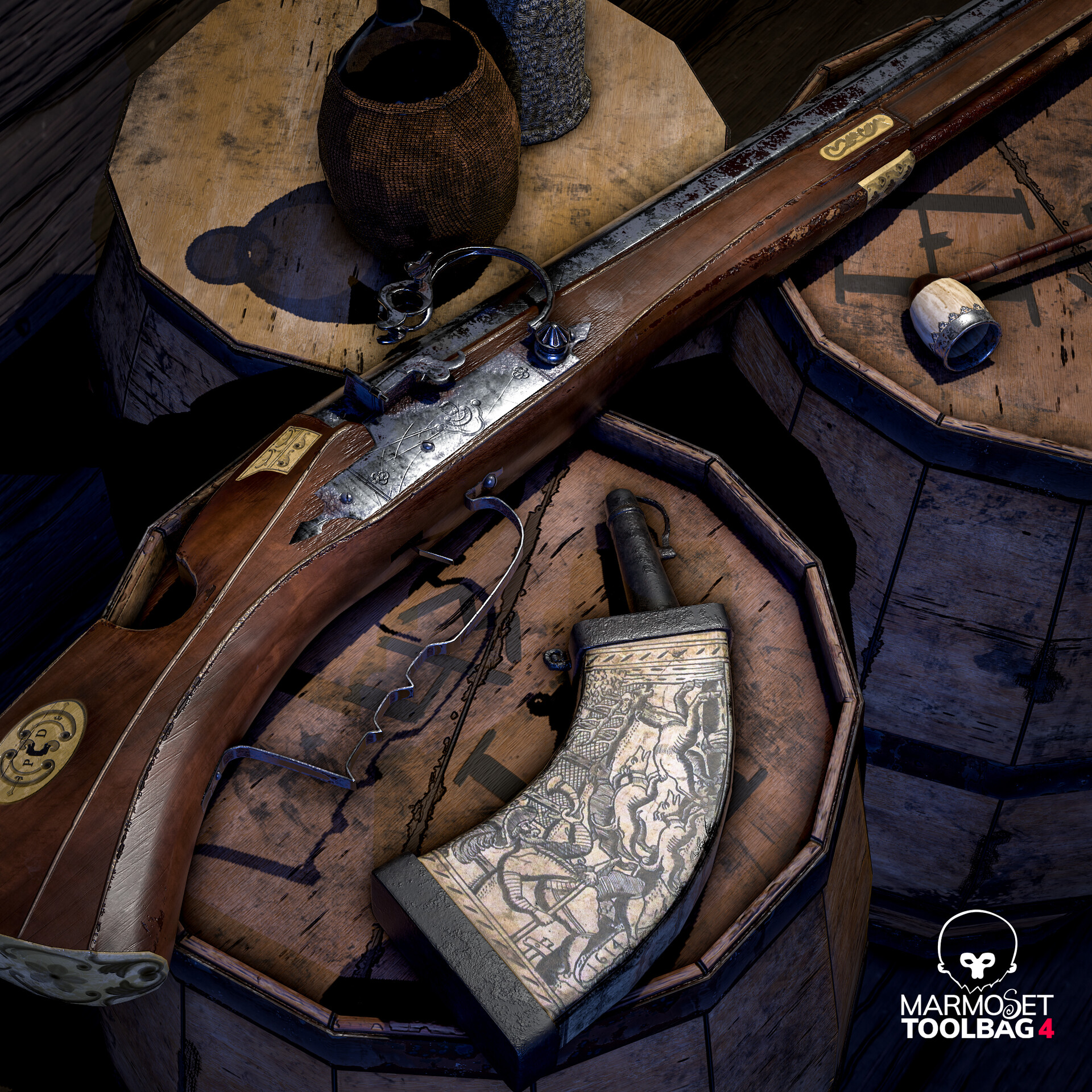 ArtStation - Roman imperial 17th century Rifle-Wupper's siege project