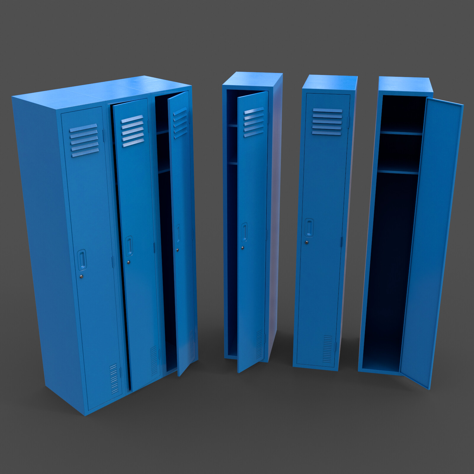 ArtStation - PBR School Gym Locker 03 - Blue Light