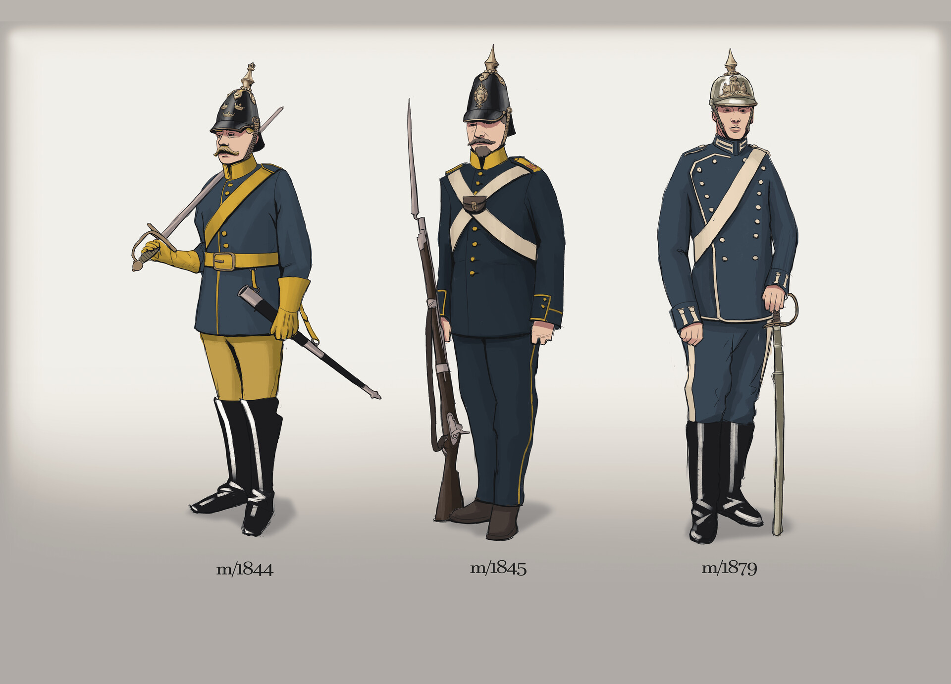 ArtStation - Swedish soldiers 1844-1928