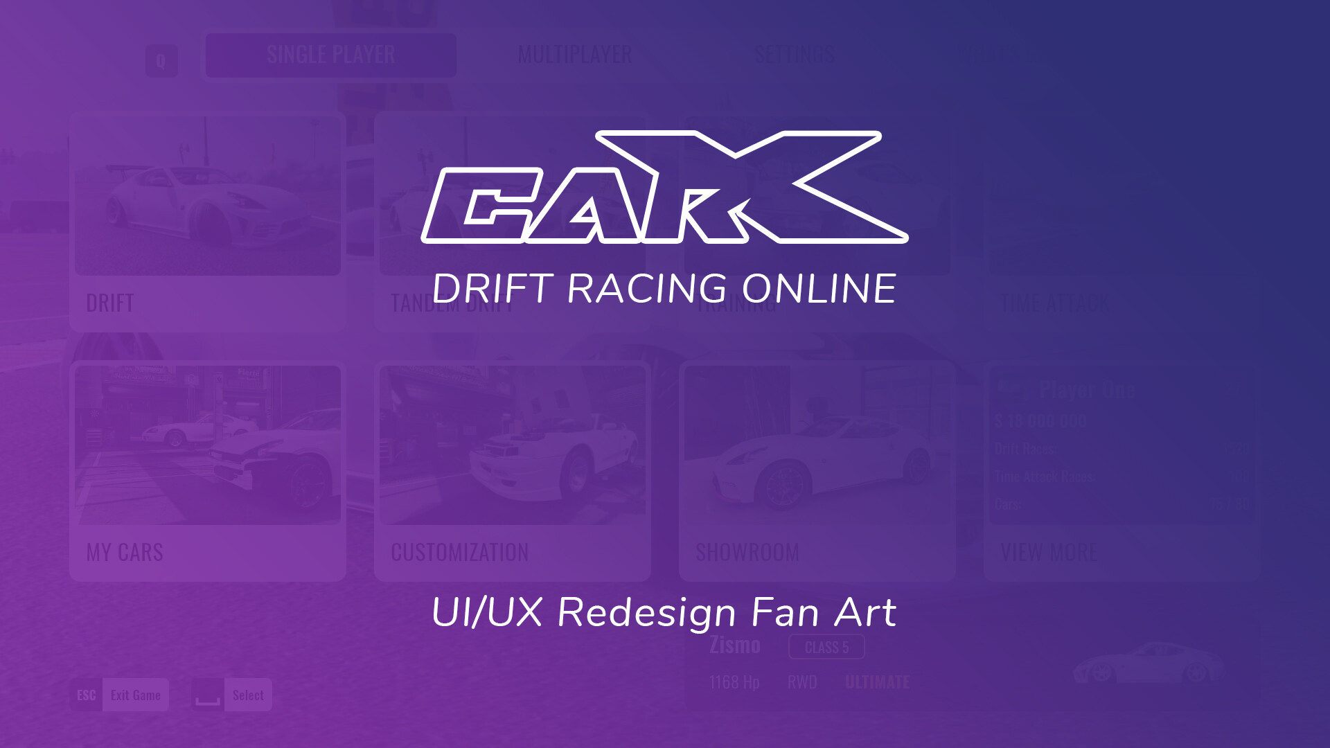 ArtStation - CarX Drift Racing Online UI/UX Redesign Fan Art