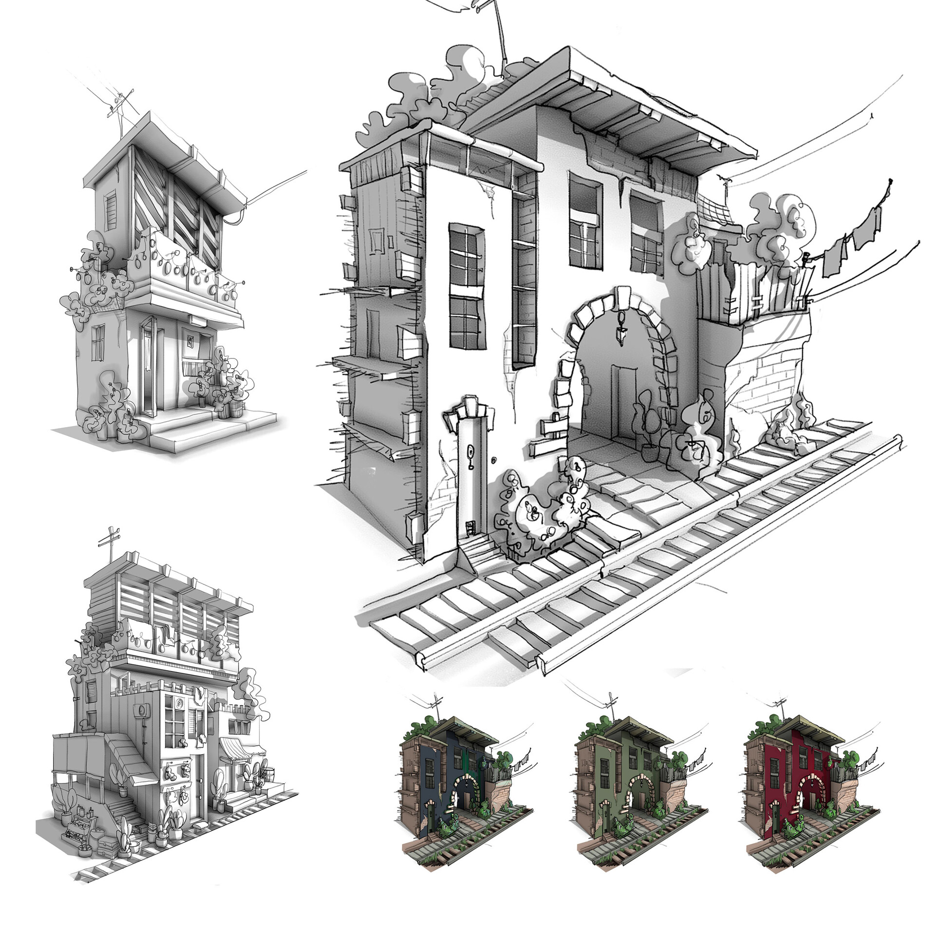 ArtStation - Building sketches