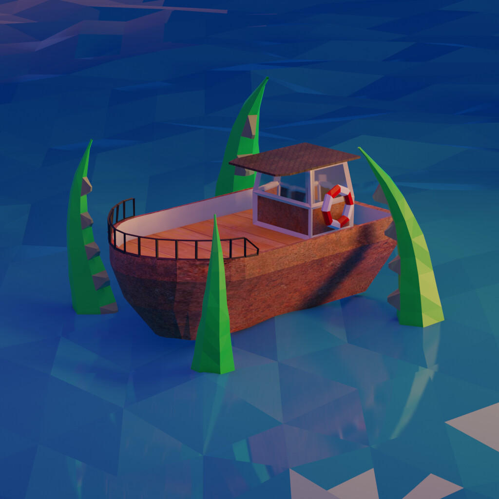 ArtStation - Low Poly Ship/Monster