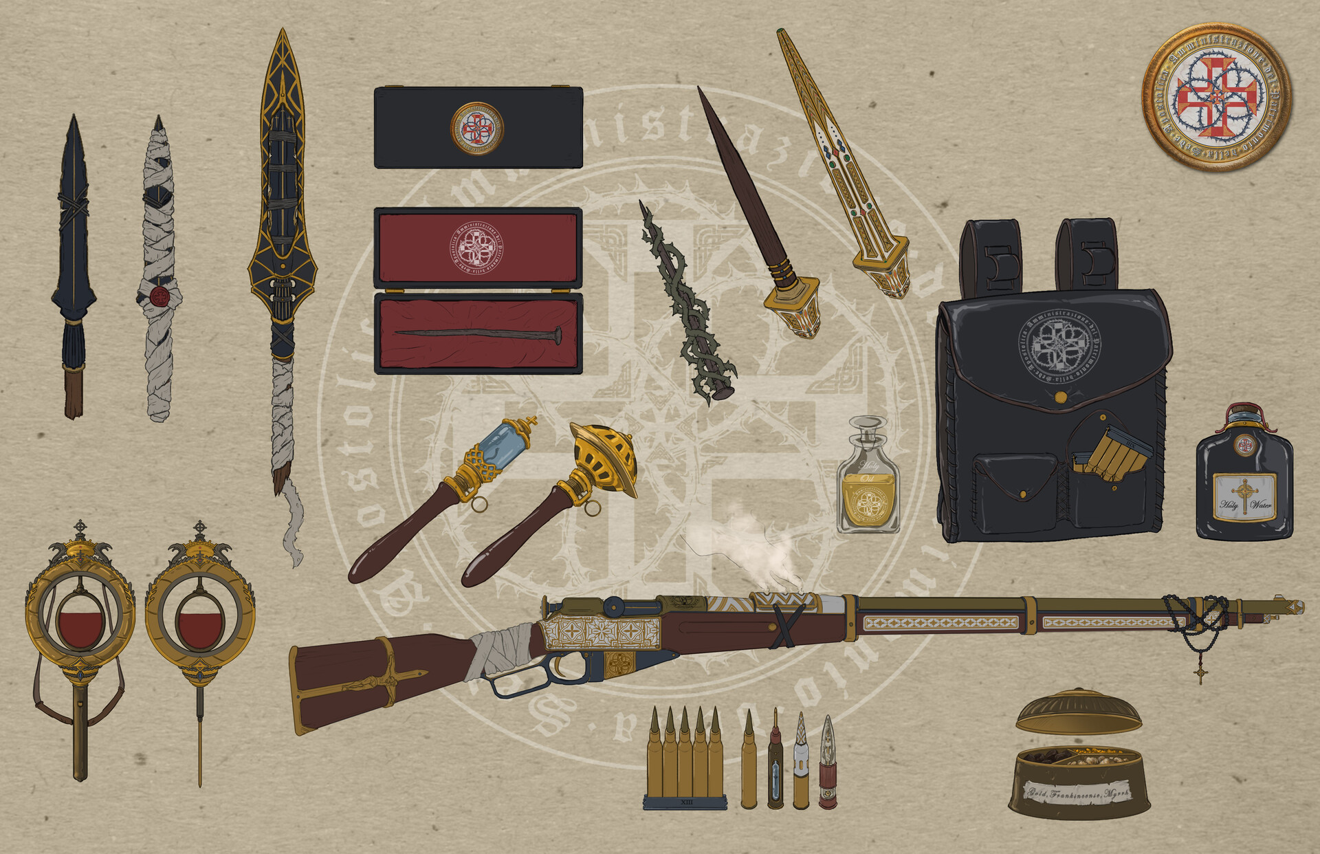 ArtStation - Advanced Exorcist Set of Apostolic Relics Administration