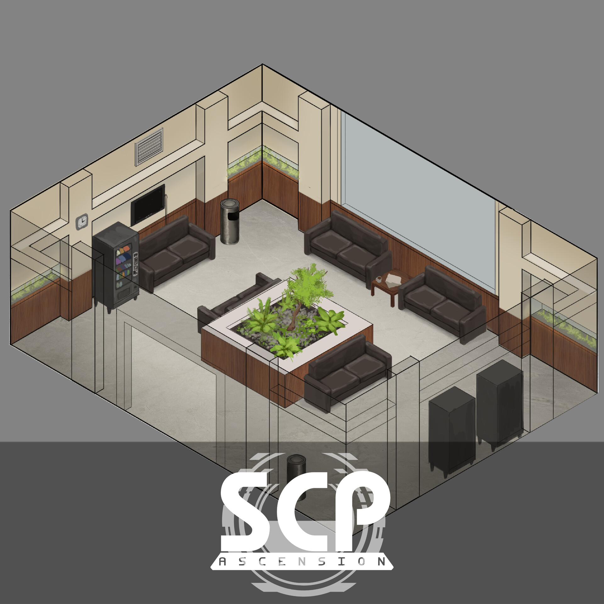 ArtStation - Lounge room (SCP: Ascension concept art)