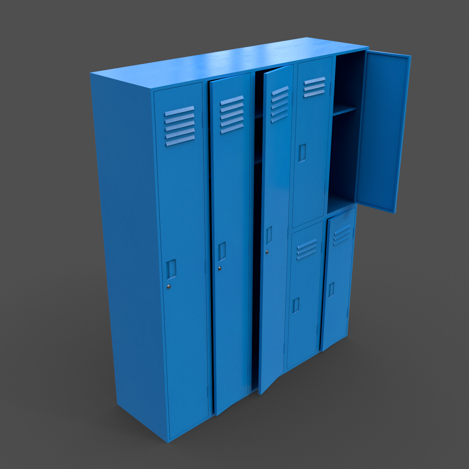 ArtStation - PBR School Gym Locker 07 - Blue Light