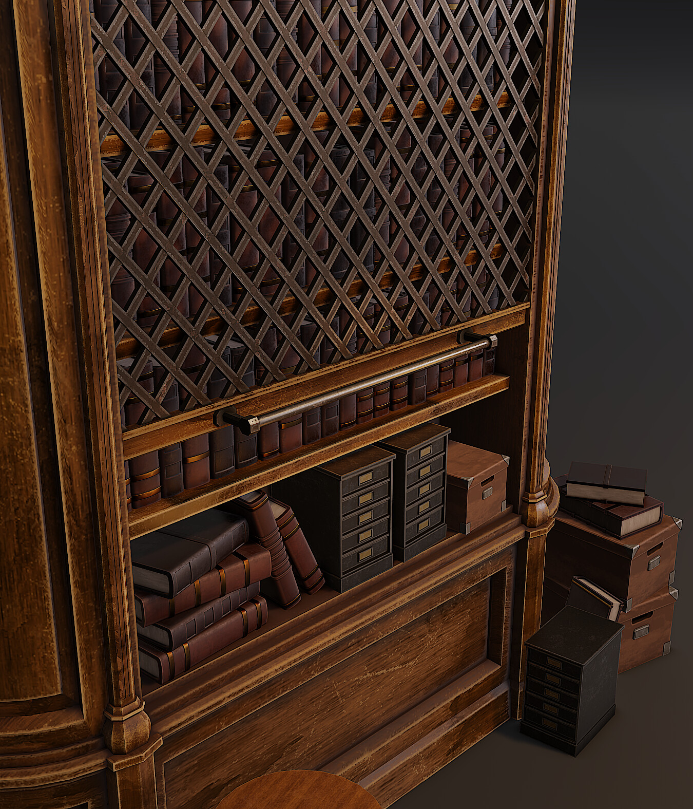 ArtStation - Wooden Bookcase