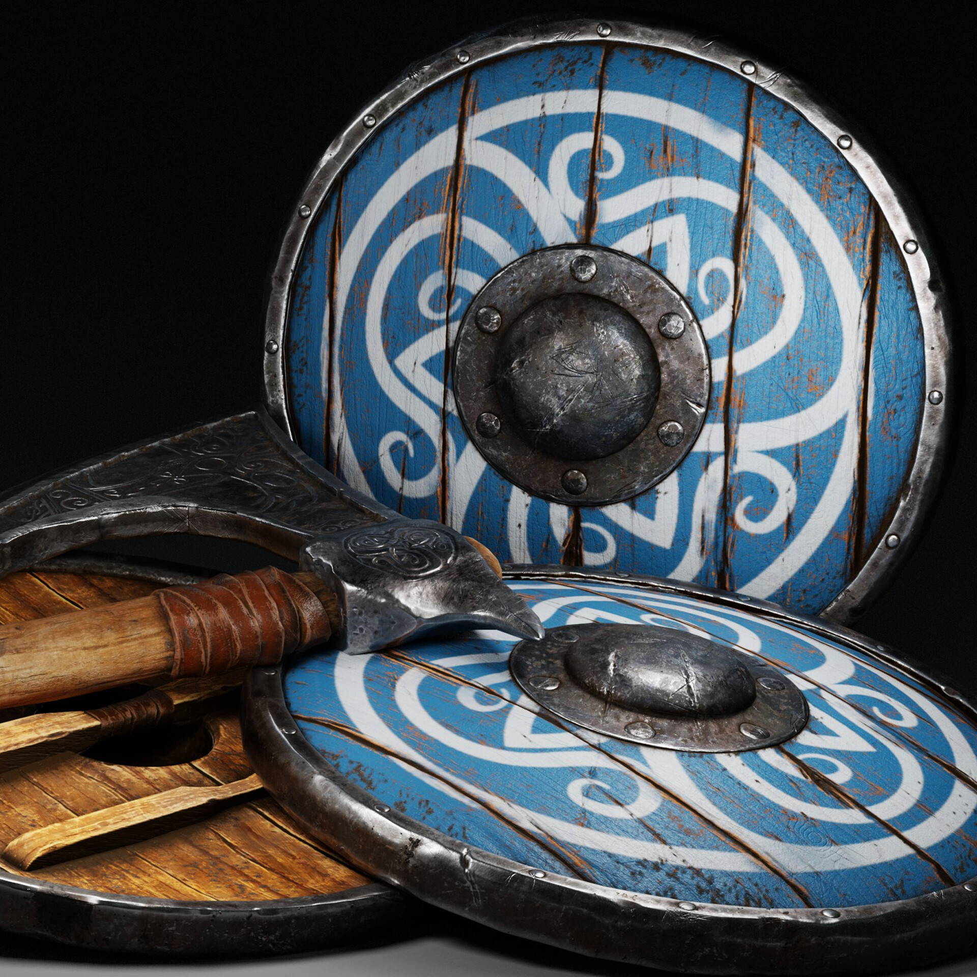 ArtStation - Viking Shield and Axe