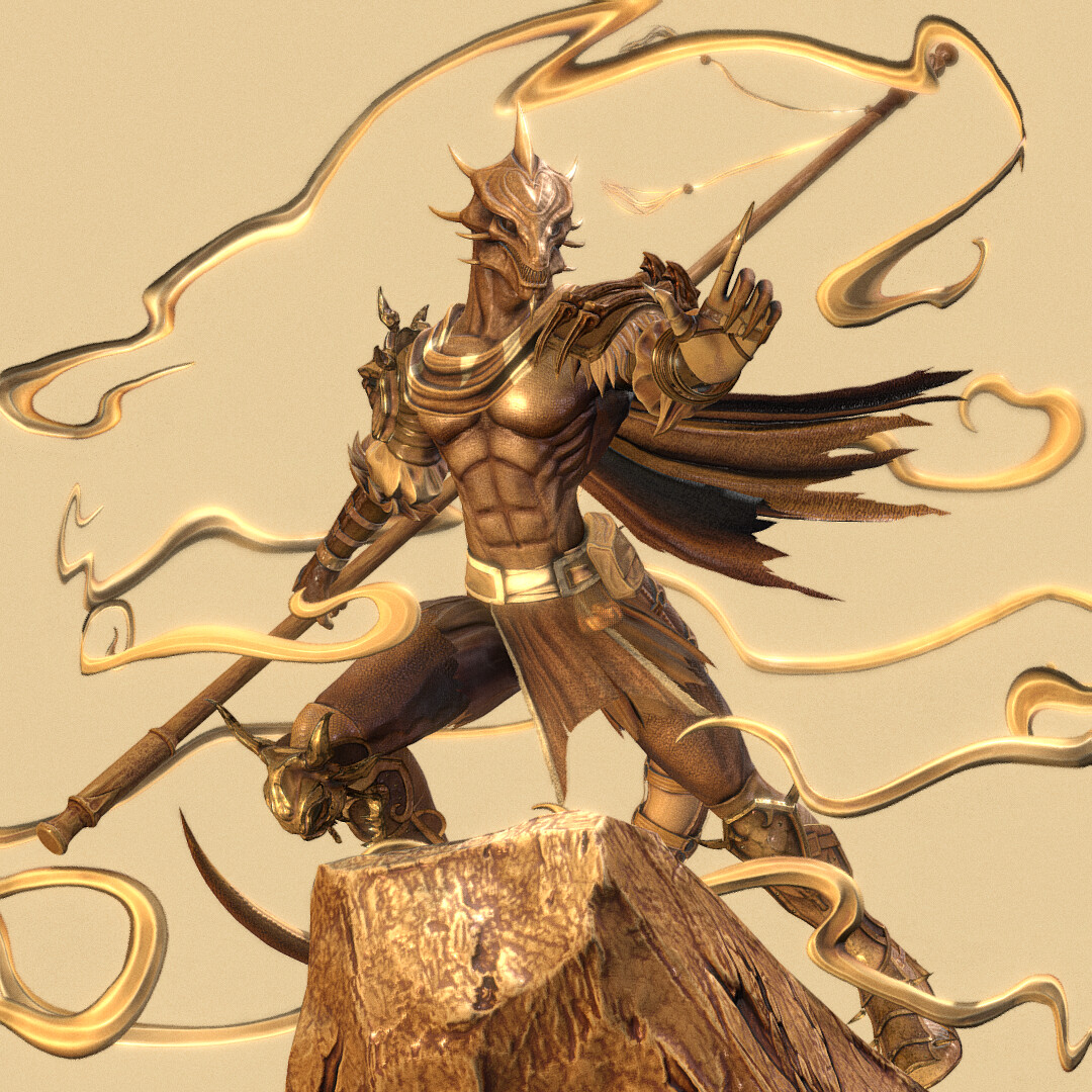 ArtStation - Tor'Van, the Lizardfolk Monk