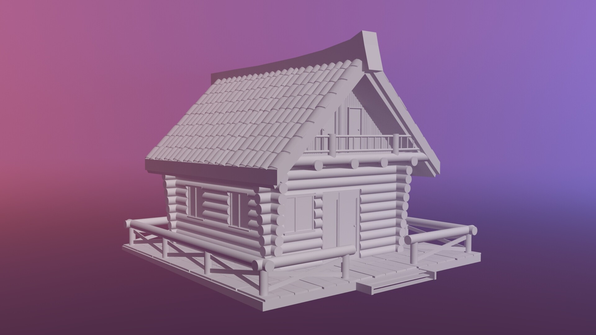 ArtStation - [Maya] Wood House