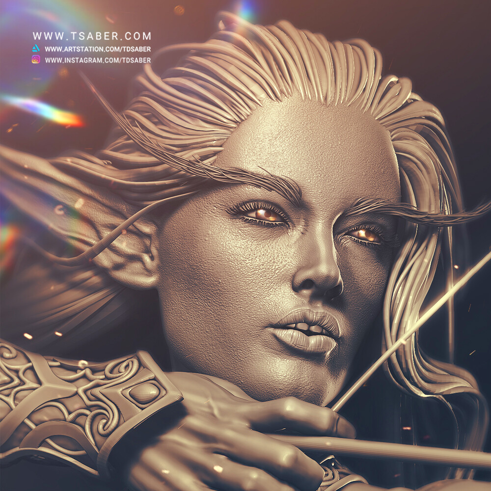 ArtStation - Elf Archer Zbrush Sculpture