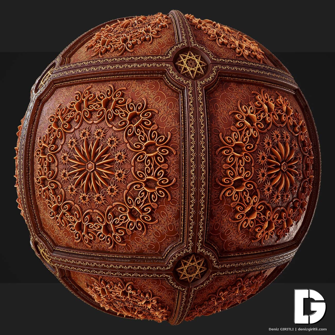 ArtStation - Ornate Wooden Ceiling Material - Substance Designer