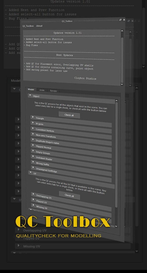 ArtStation - Quality Check Toolbox (Maya Script)