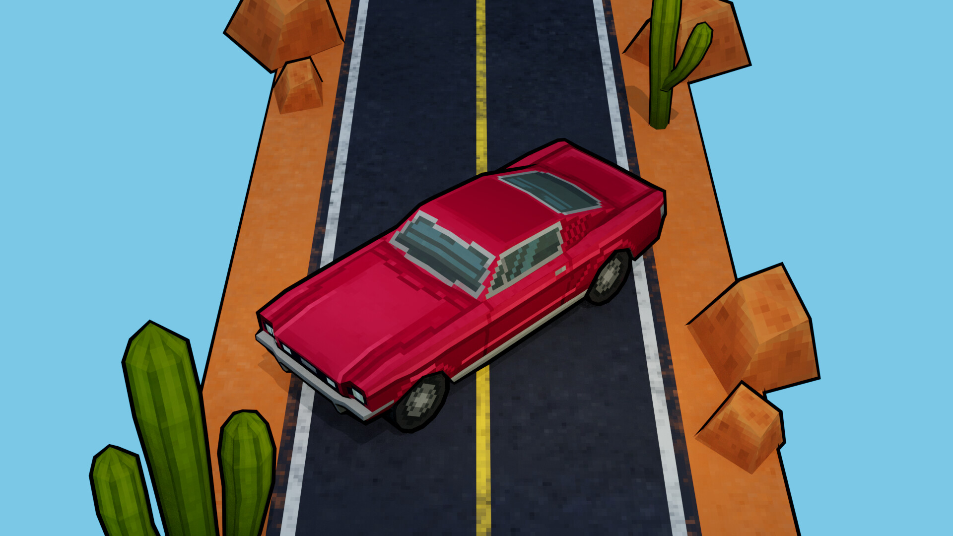 ArtStation - Ford Mustang Low poly Pixel art