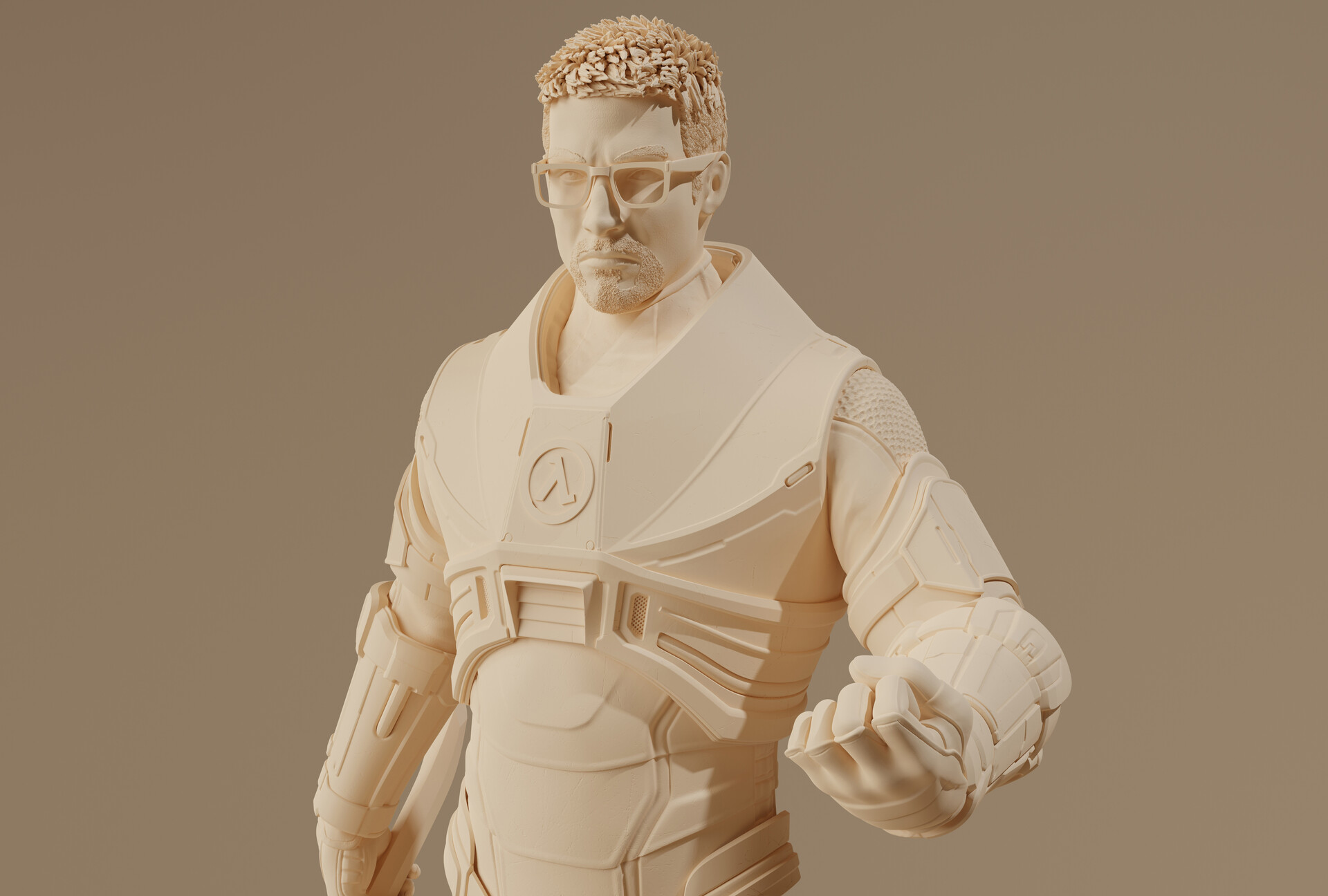 ArtStation - Gordon Freeman fan art 3d print and clay version