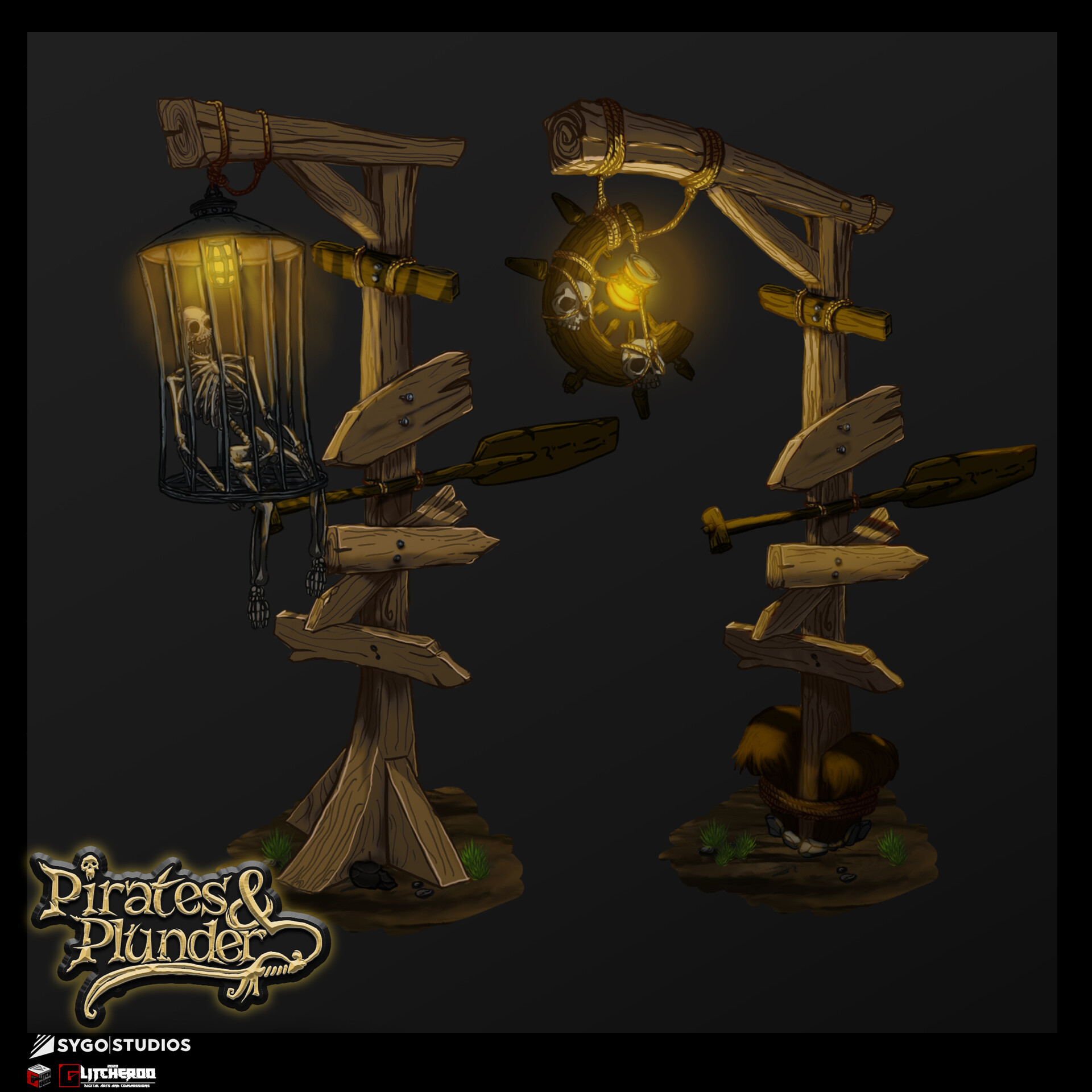 ArtStation - Pirate and Plunder game "Street signs"