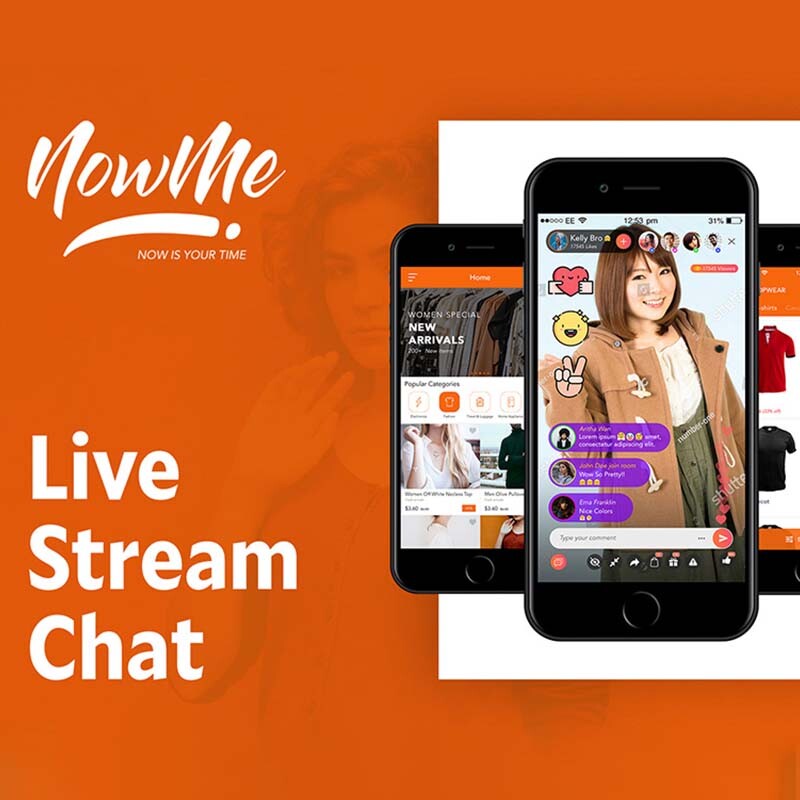 ArtStation - NowMe - Live Stream Chat App and Brand design