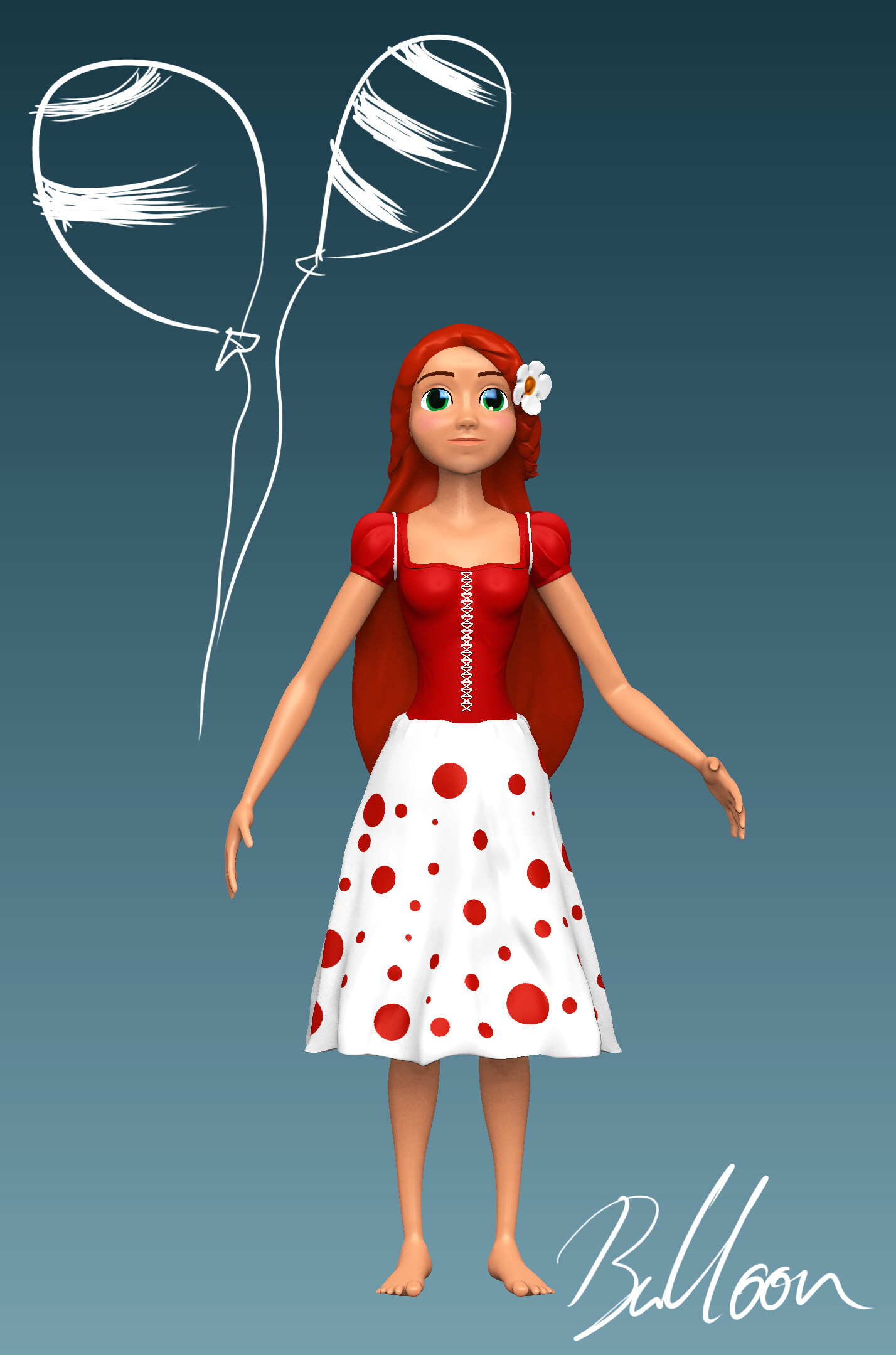 ArtStation - 3d balloon girl