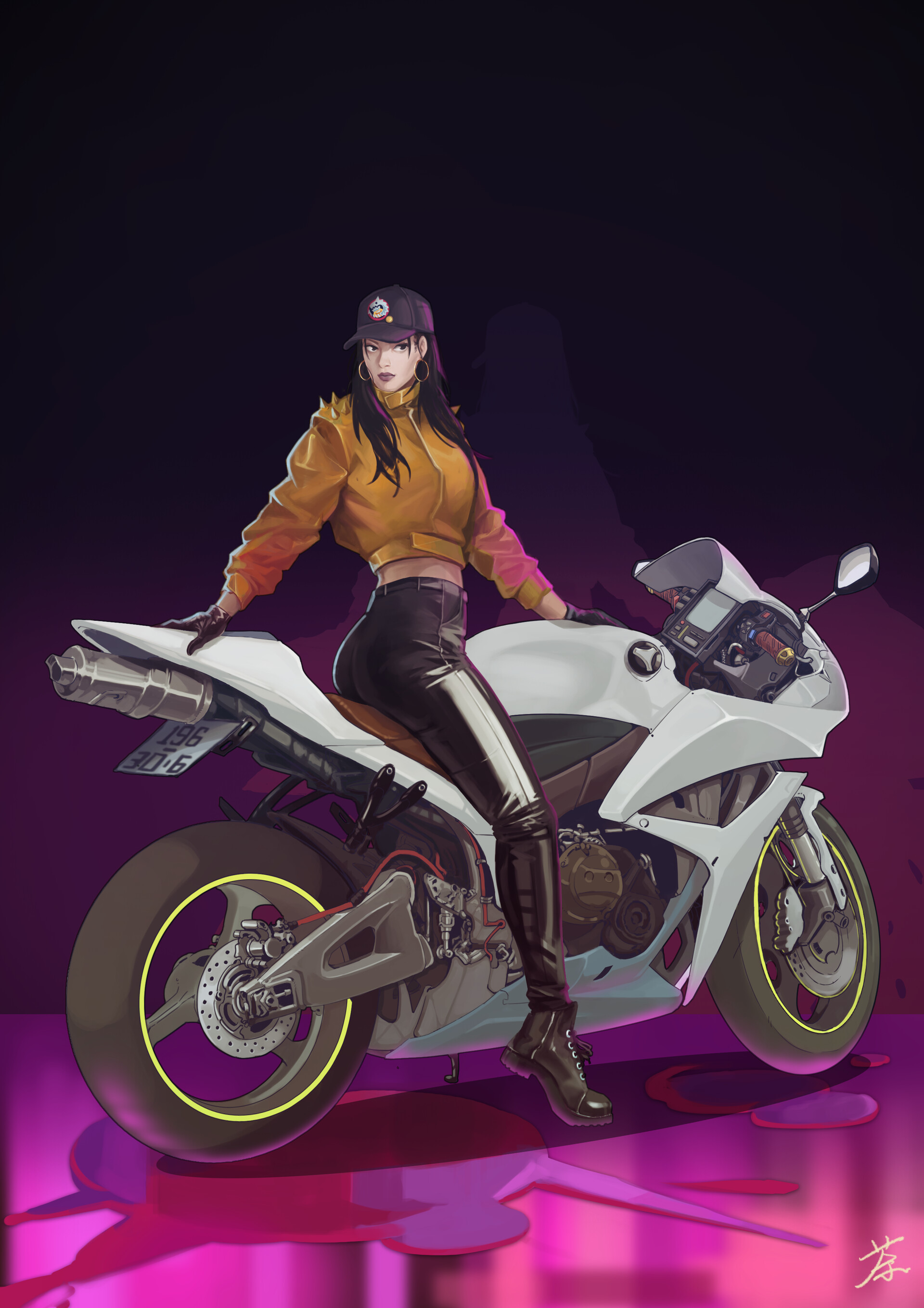 ArtStation - Motorcycle girl