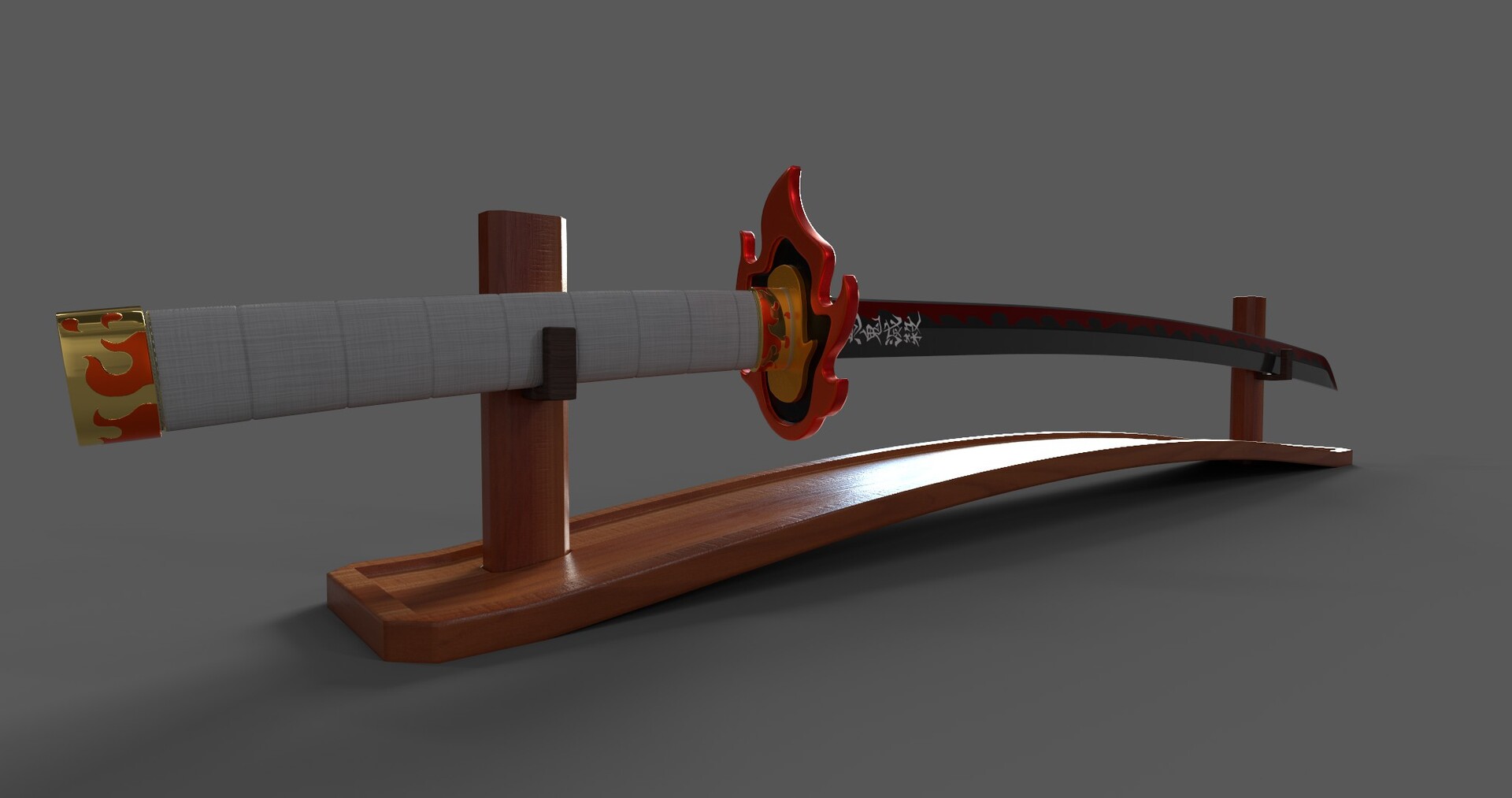 ArtStation - Rengoku kyojuro Sword from Demon Slayer