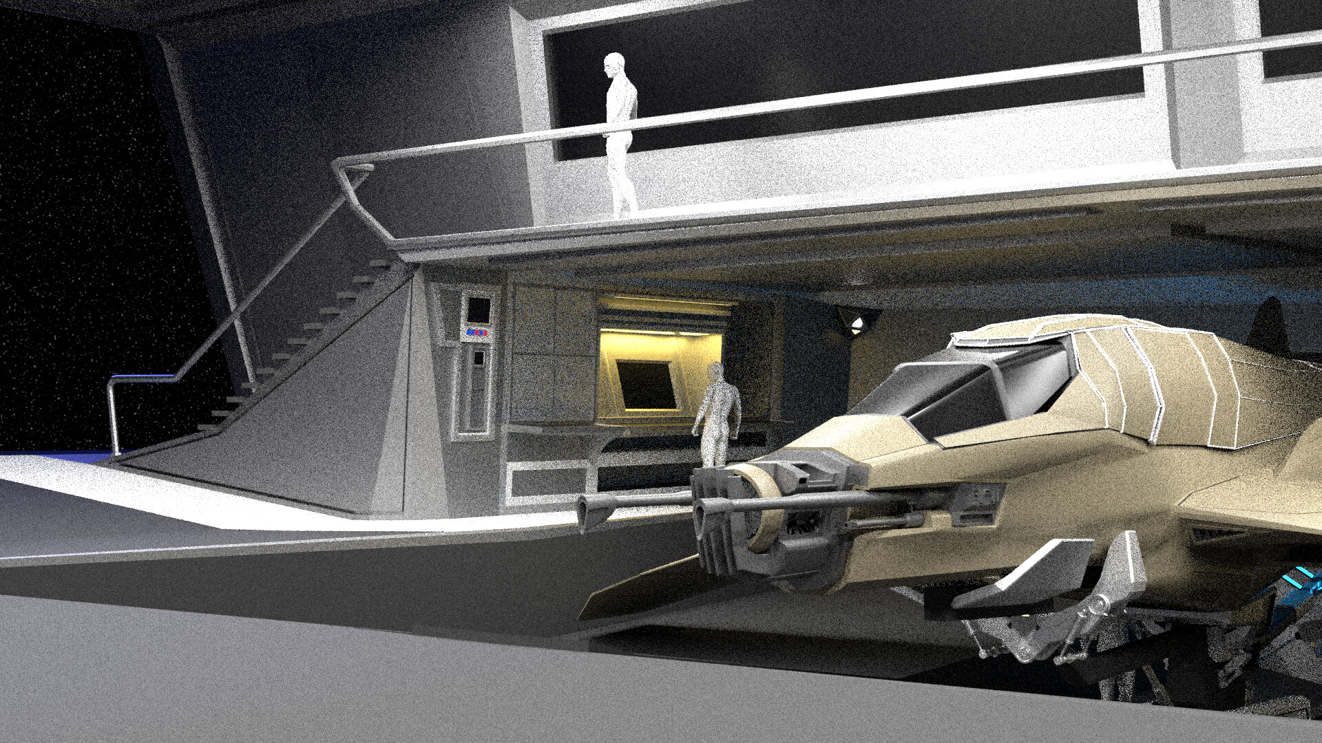 ArtStation - Carrier Ship Maintenance Bay (WIP)