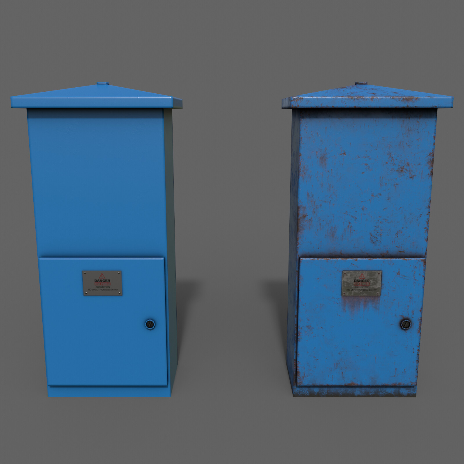 ArtStation - PBR Electric Box (Blue) Ver.4