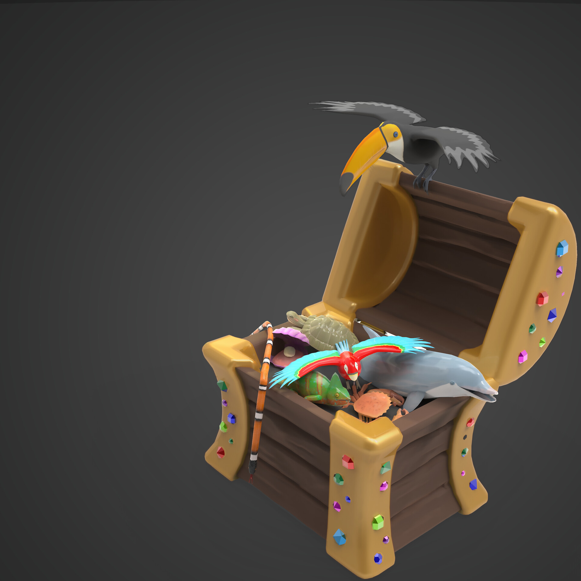 ArtStation - Stylized children's treasure chest