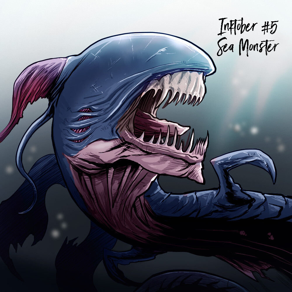 ArtStation - Inktober Sea Monster Concept Art