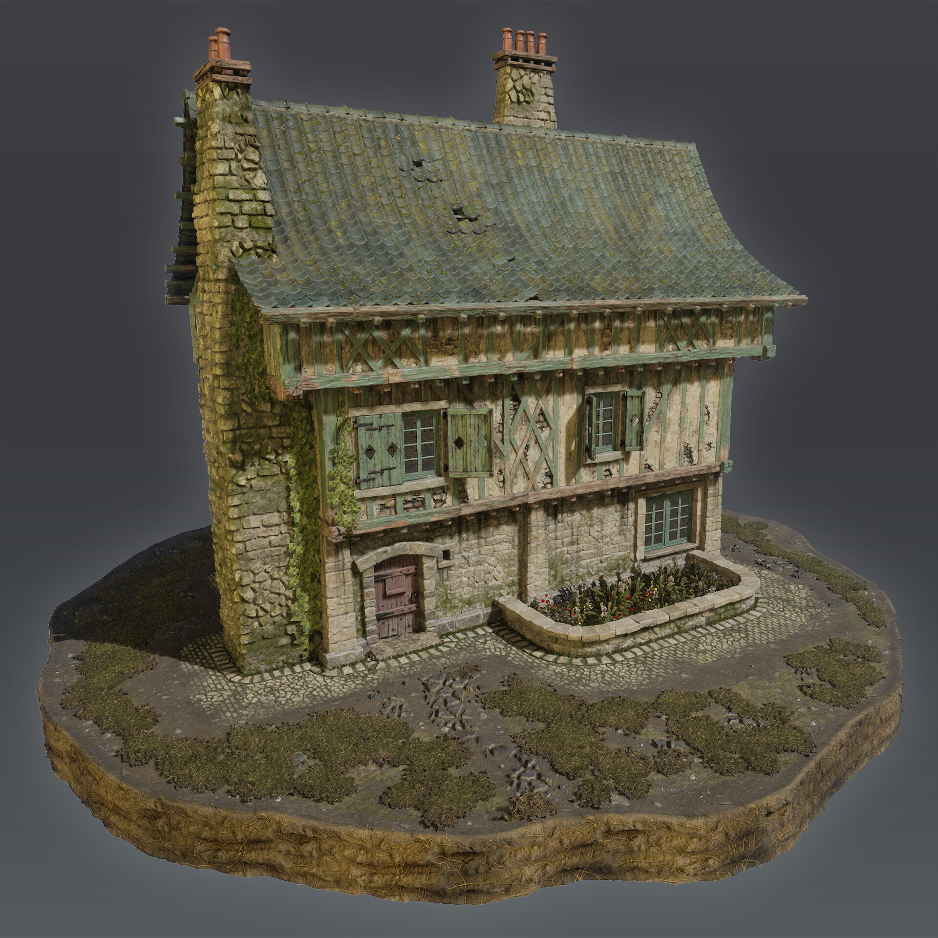 ArtStation - Medieval Building Diorama
