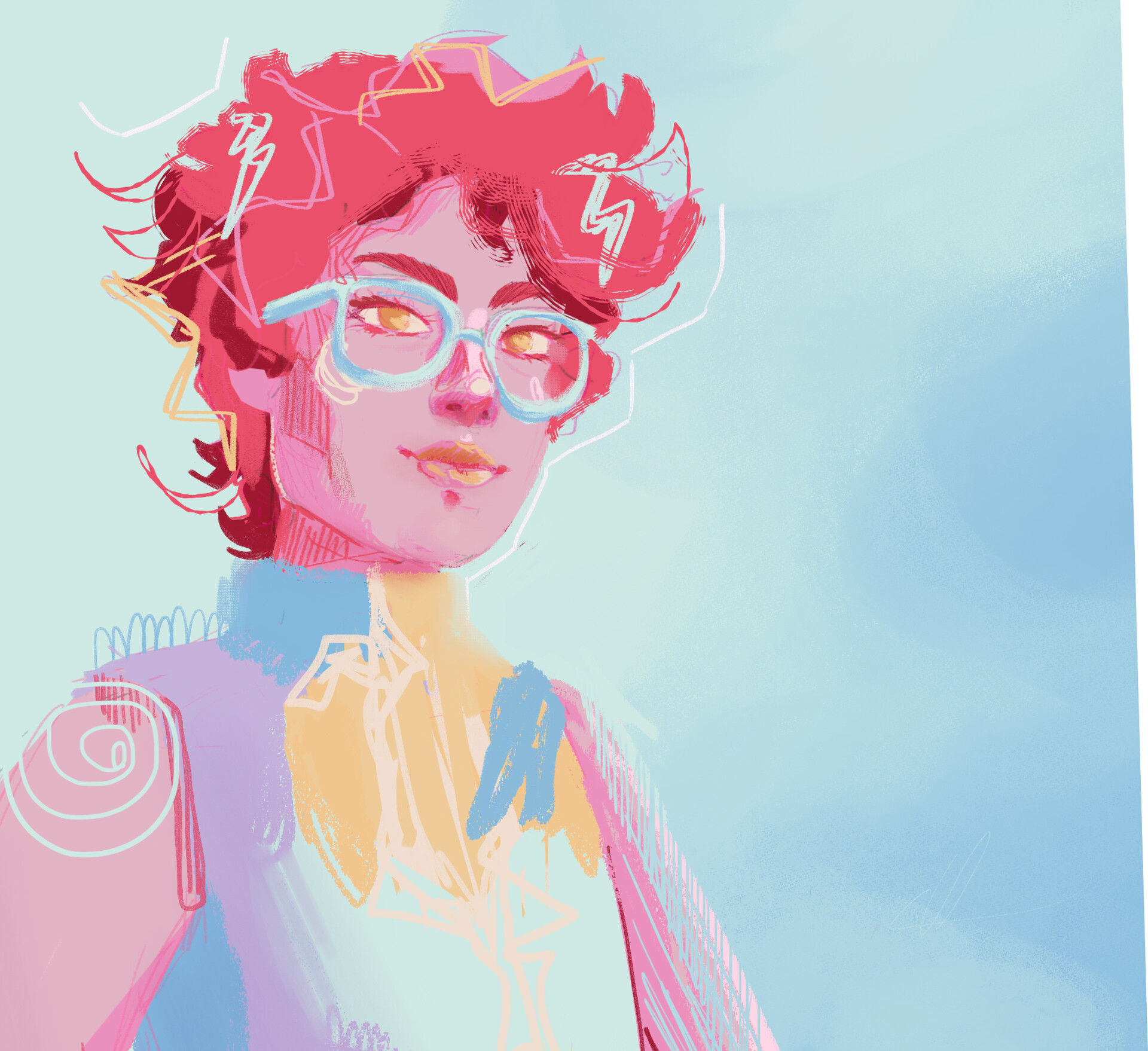 ArtStation - Stylized self portrait