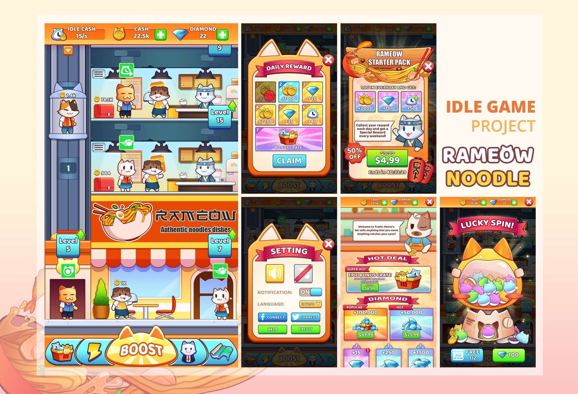 ArtStation - Rameow - Idle Game Concept