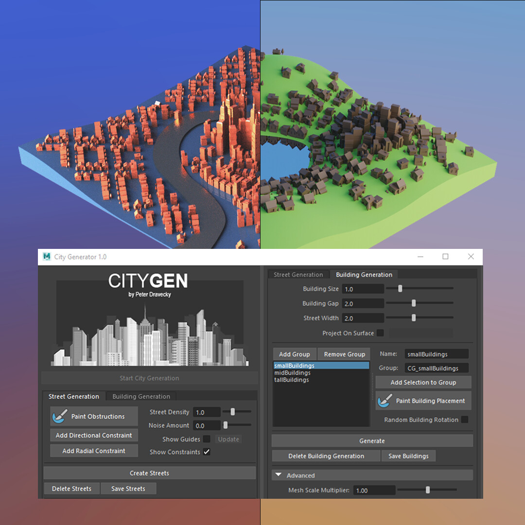 ArtStation - CityGen - a City Generator Script for Maya