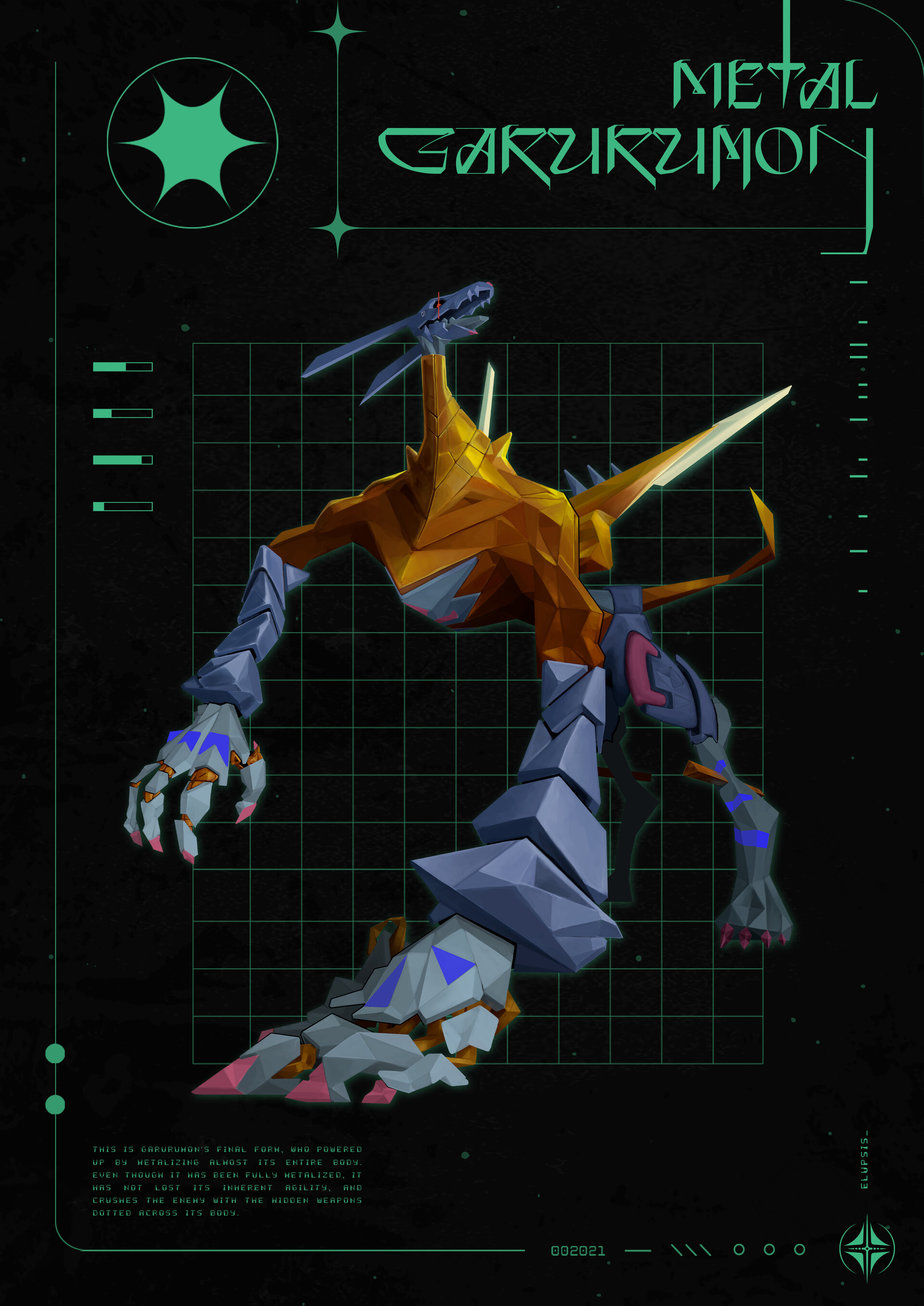 ArtStation - Metal Garurumon Fan-art (Digimon)
