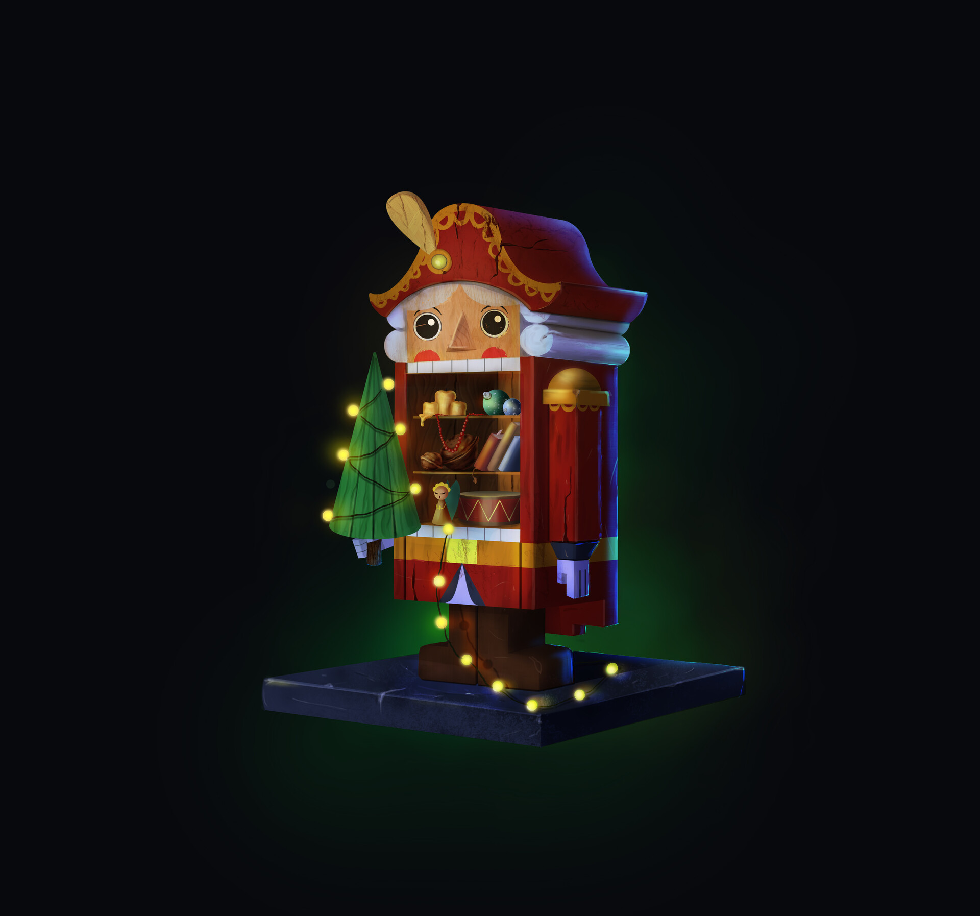 ArtStation - Nutcracker book shelf