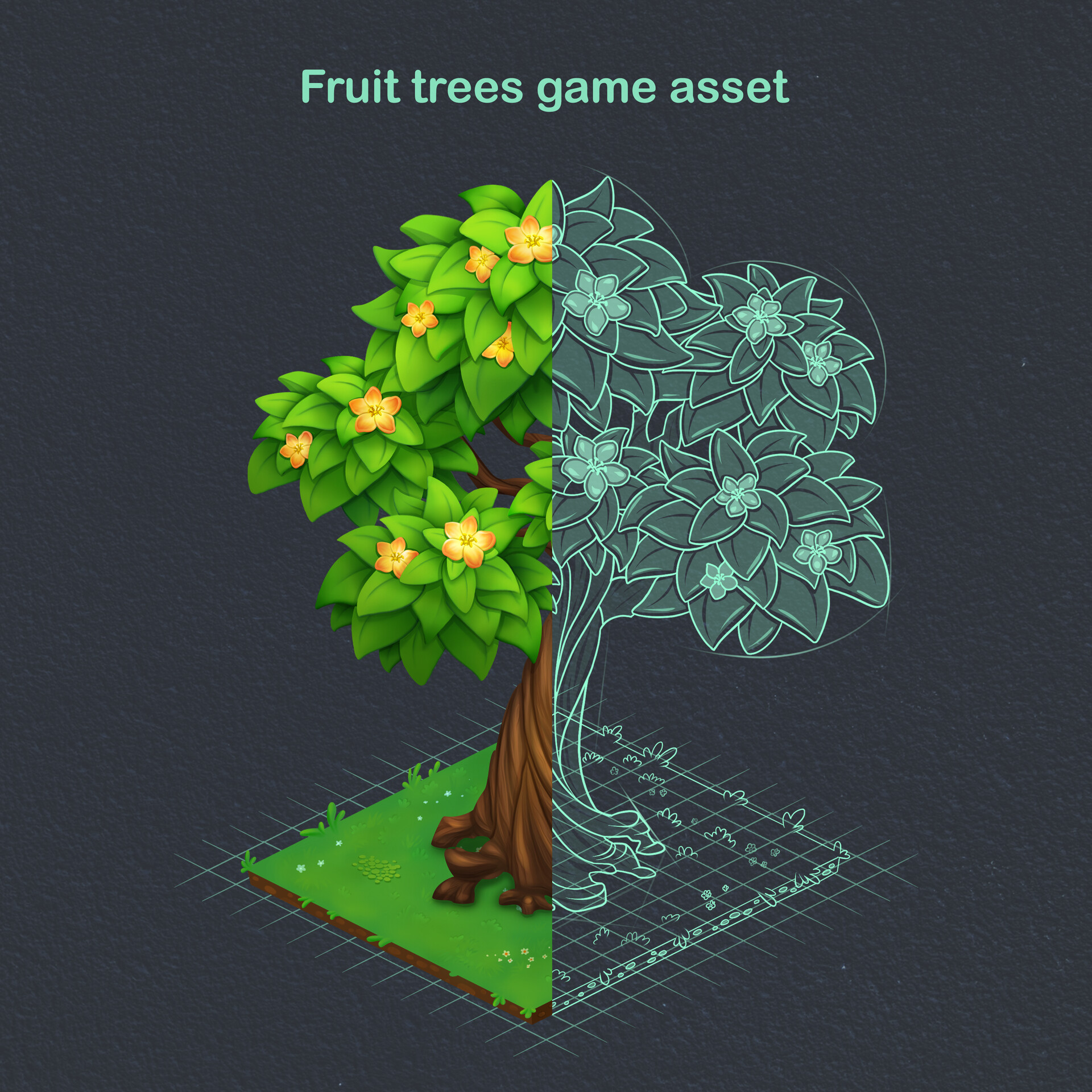 ArtStation - Fruit trees | Game asset