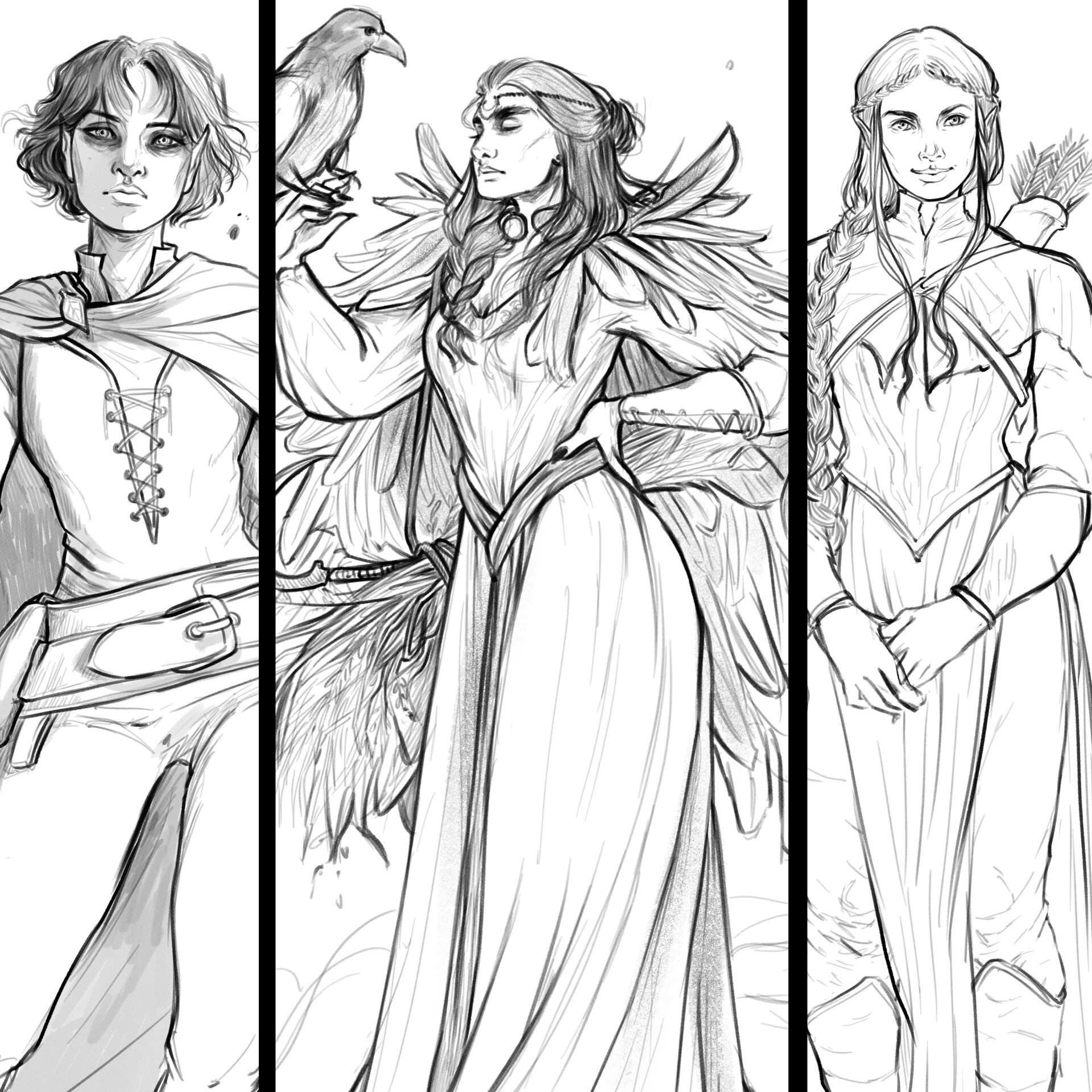 ArtStation - Morgana, Narwen, Andunie - TWITCH SUB SKETCHES