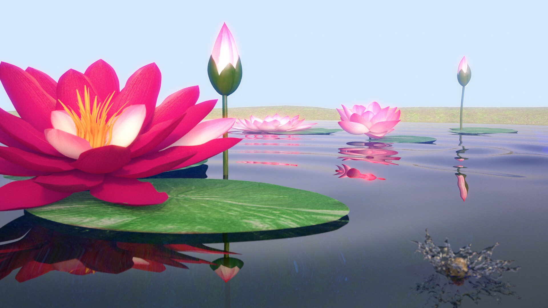 ArtStation - maya lotus pond