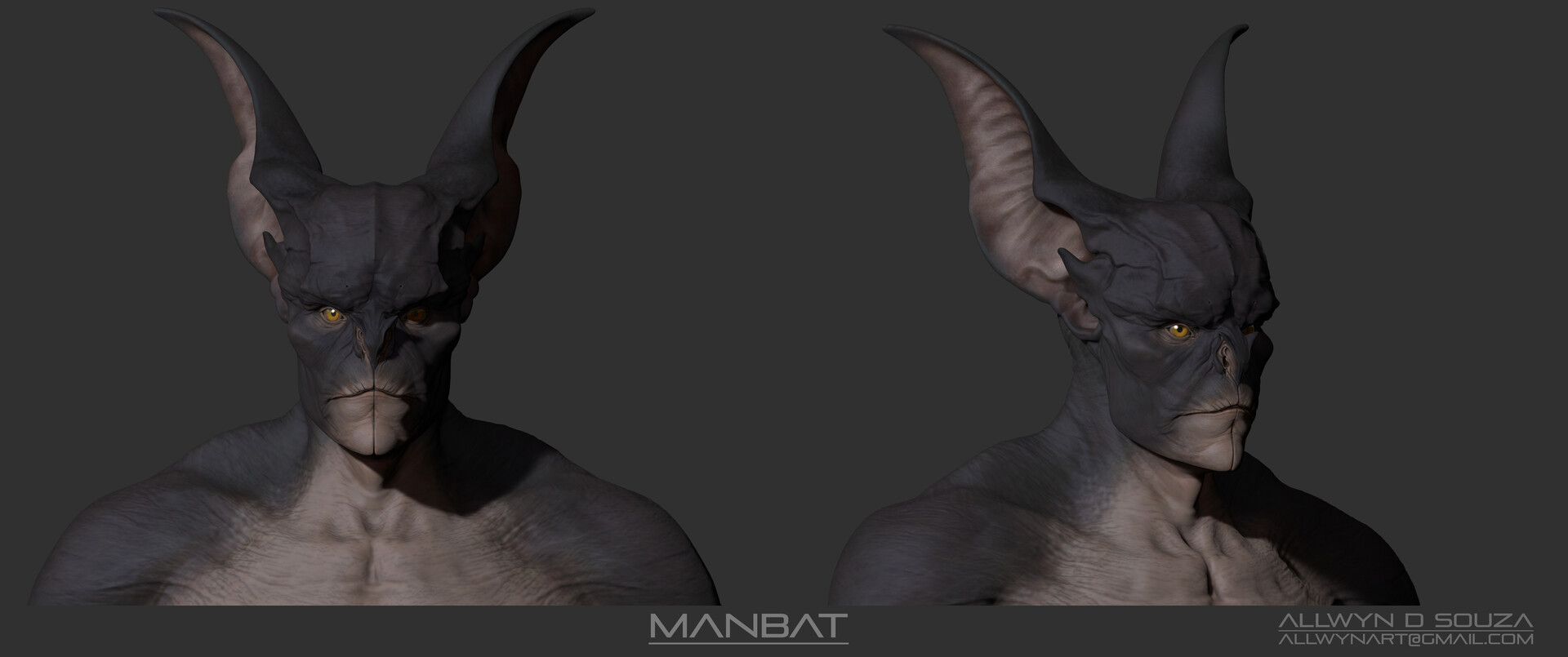 ArtStation - ManBat_Fanart(WIP)