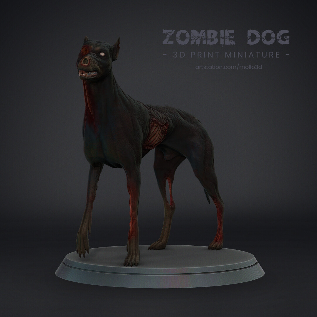 ArtStation - ZOMBIE DOG - 3D Print Miniature