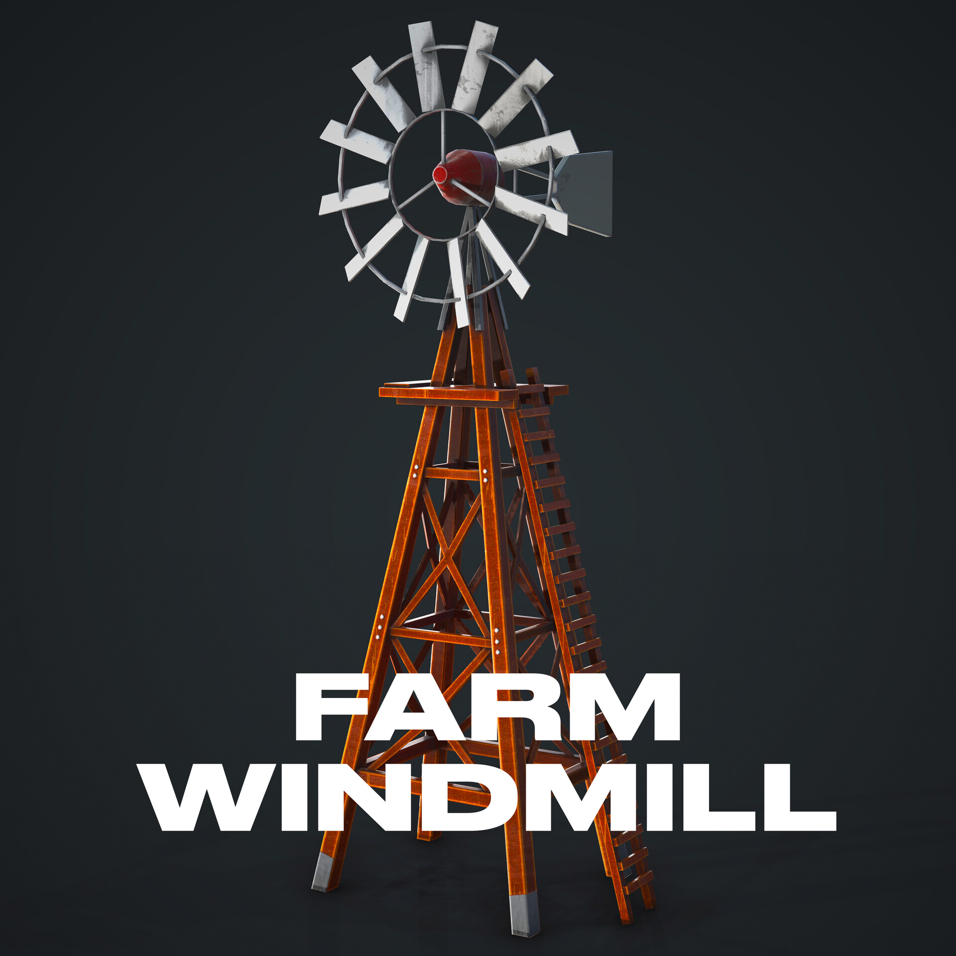 ArtStation - Farm Windmill 3D Game Ready Model