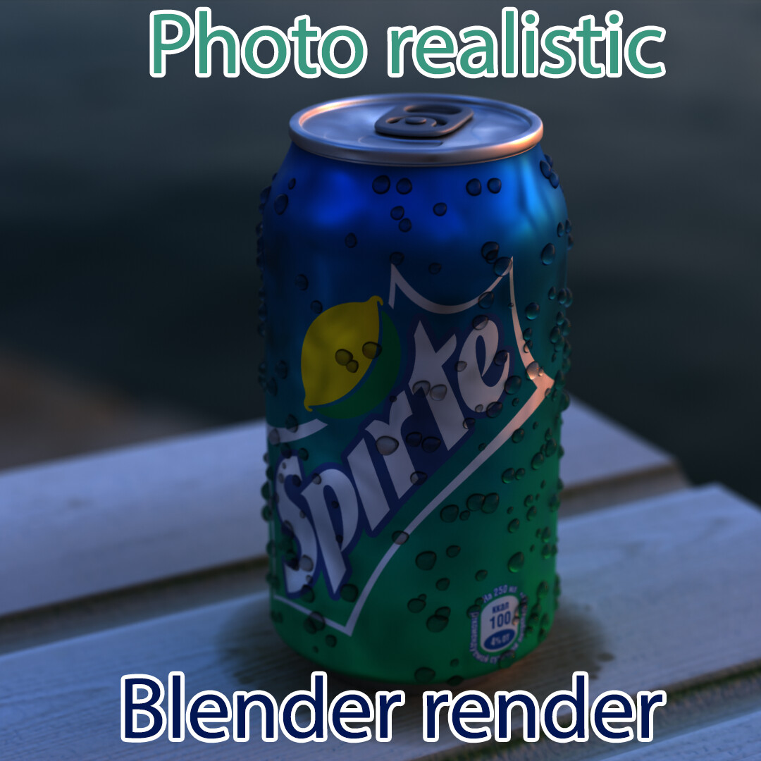 ArtStation - Spirte Soda can realistic render