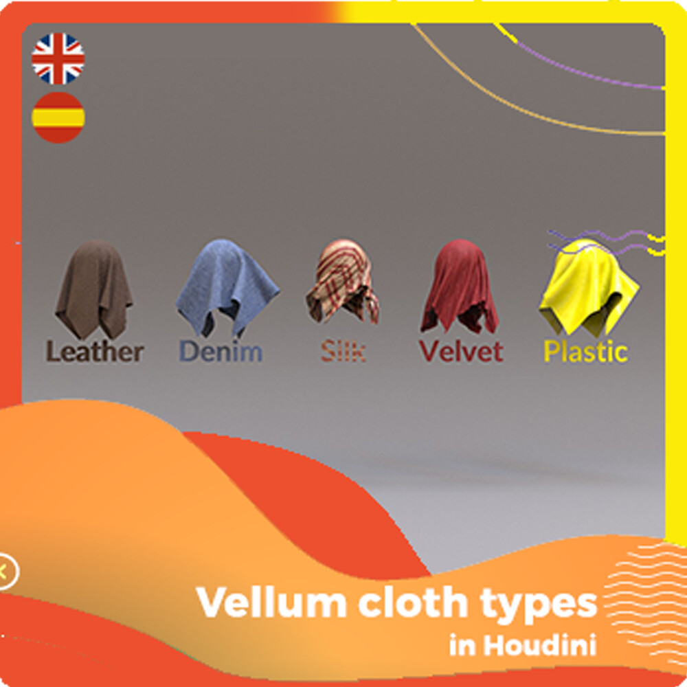 ArtStation - Houdini vellum cloth types comparasion