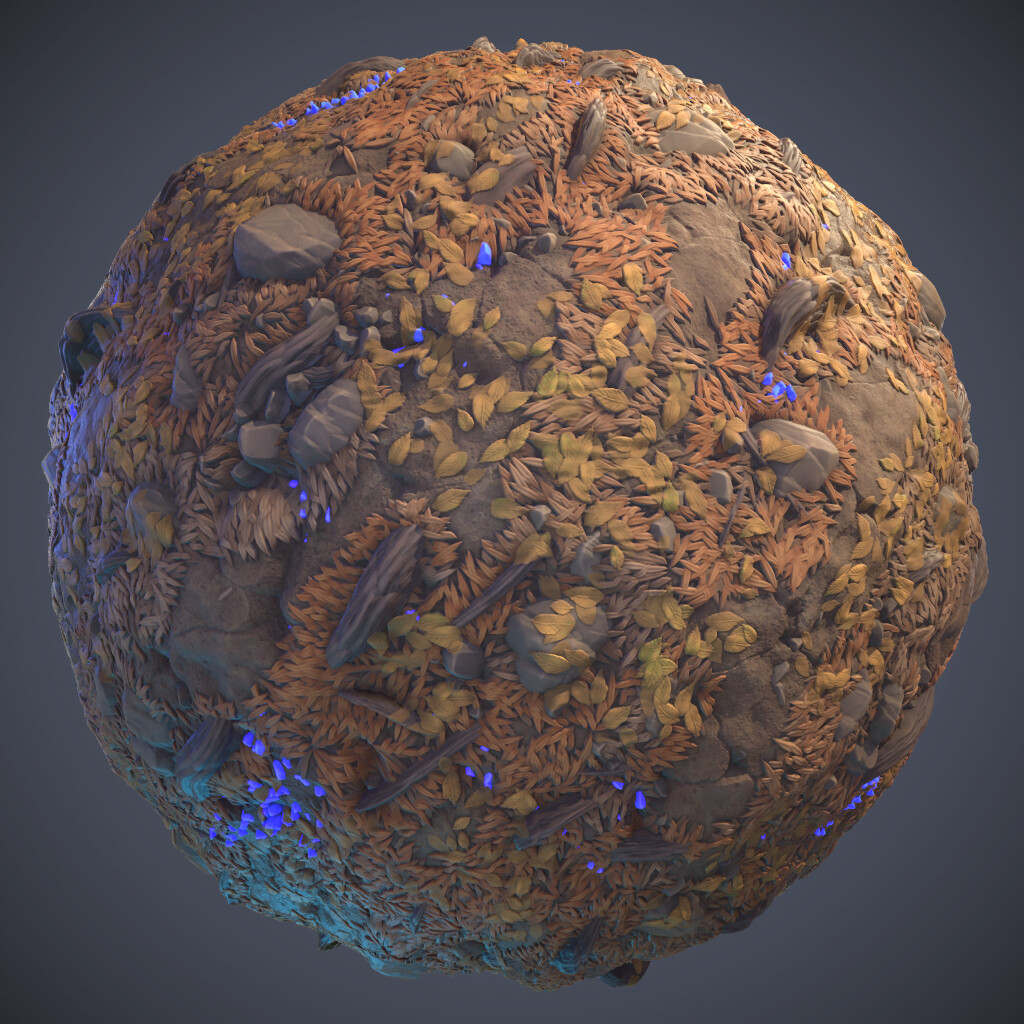 ArtStation - Stylized autumn forest floor tile