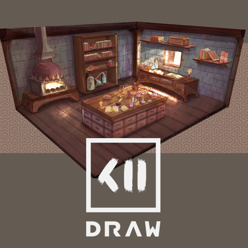 ArtStation - Medieval Chemical Lab Concept Art