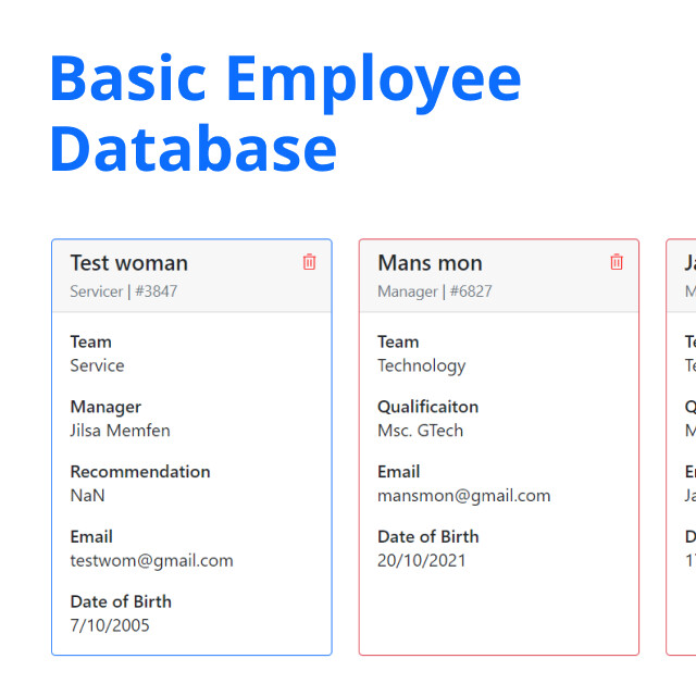 ArtStation - Basic Employee Database (Assignment) (Bootstrap)