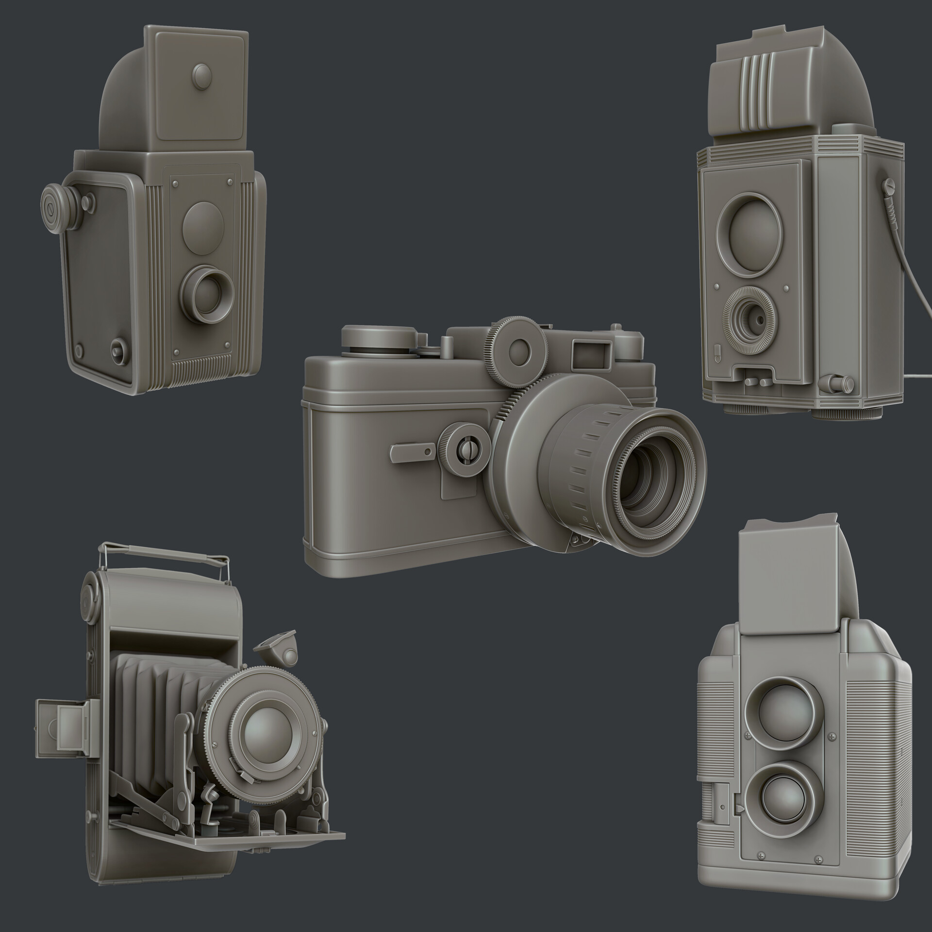 ArtStation - Vintage Cameras - High Poly